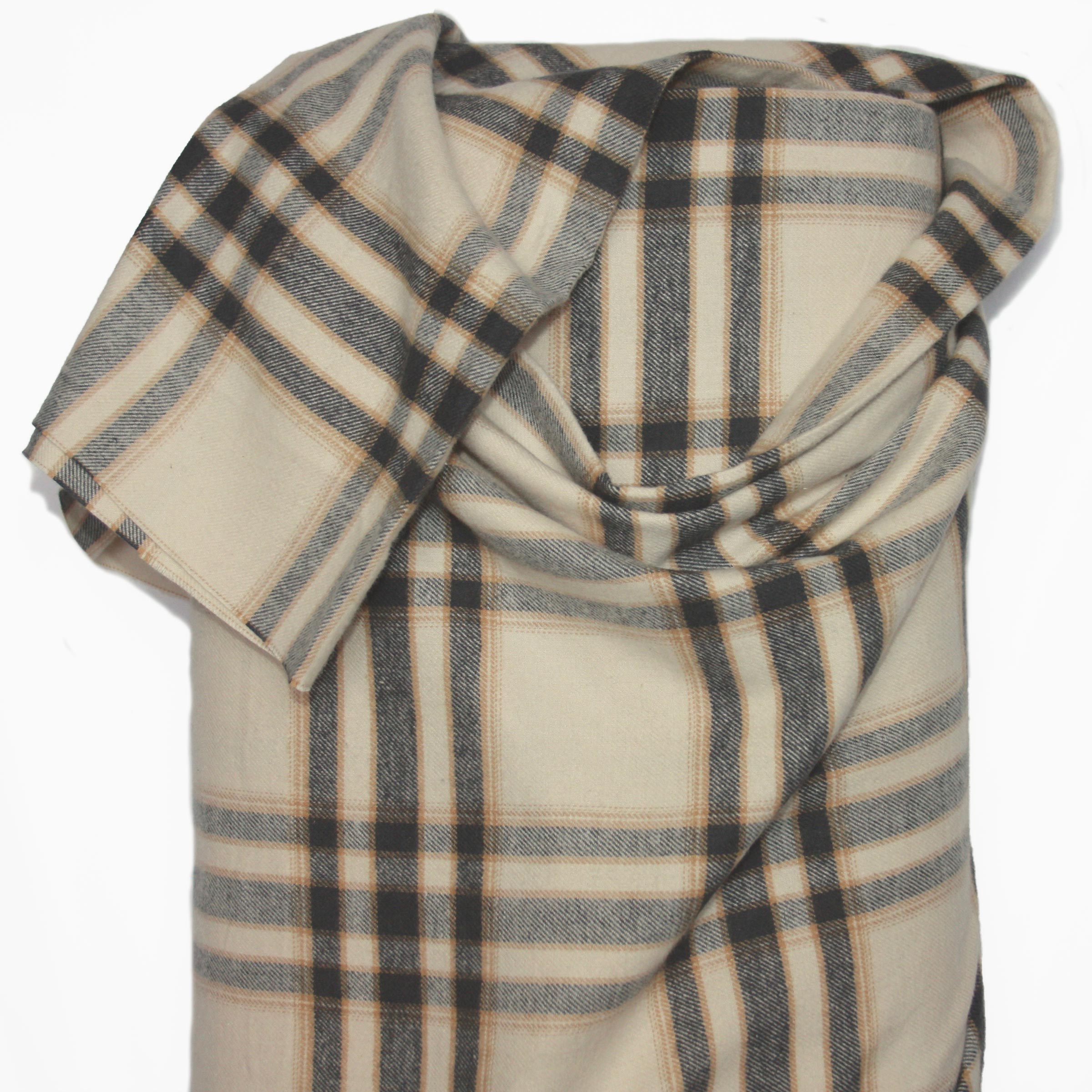 Ivory and Grey Brushed Cotton – Ditto Fabrics