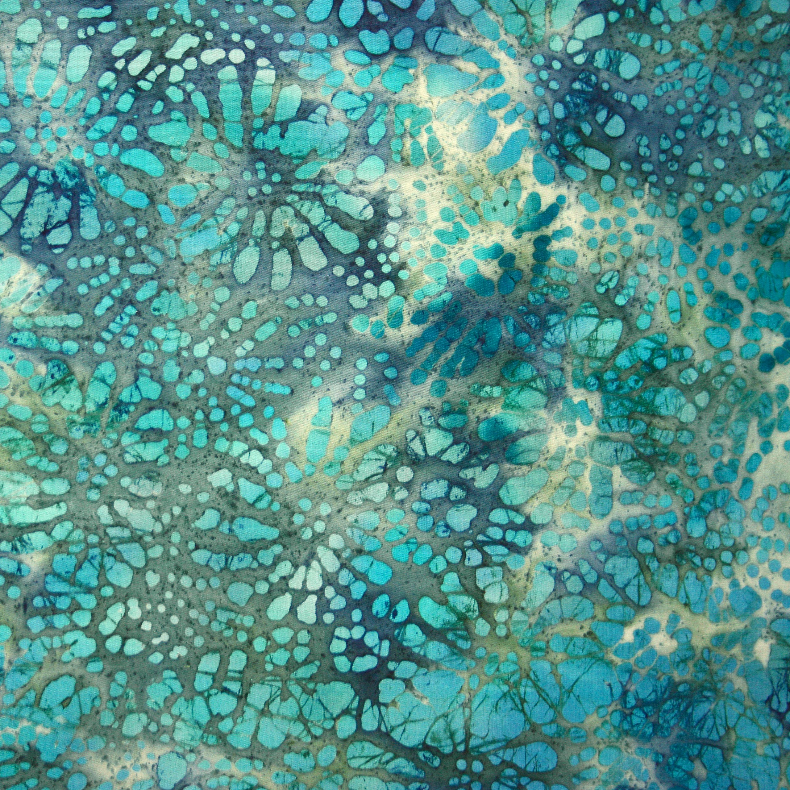 Chalky Turquoise Floral Batik – Ditto Fabrics