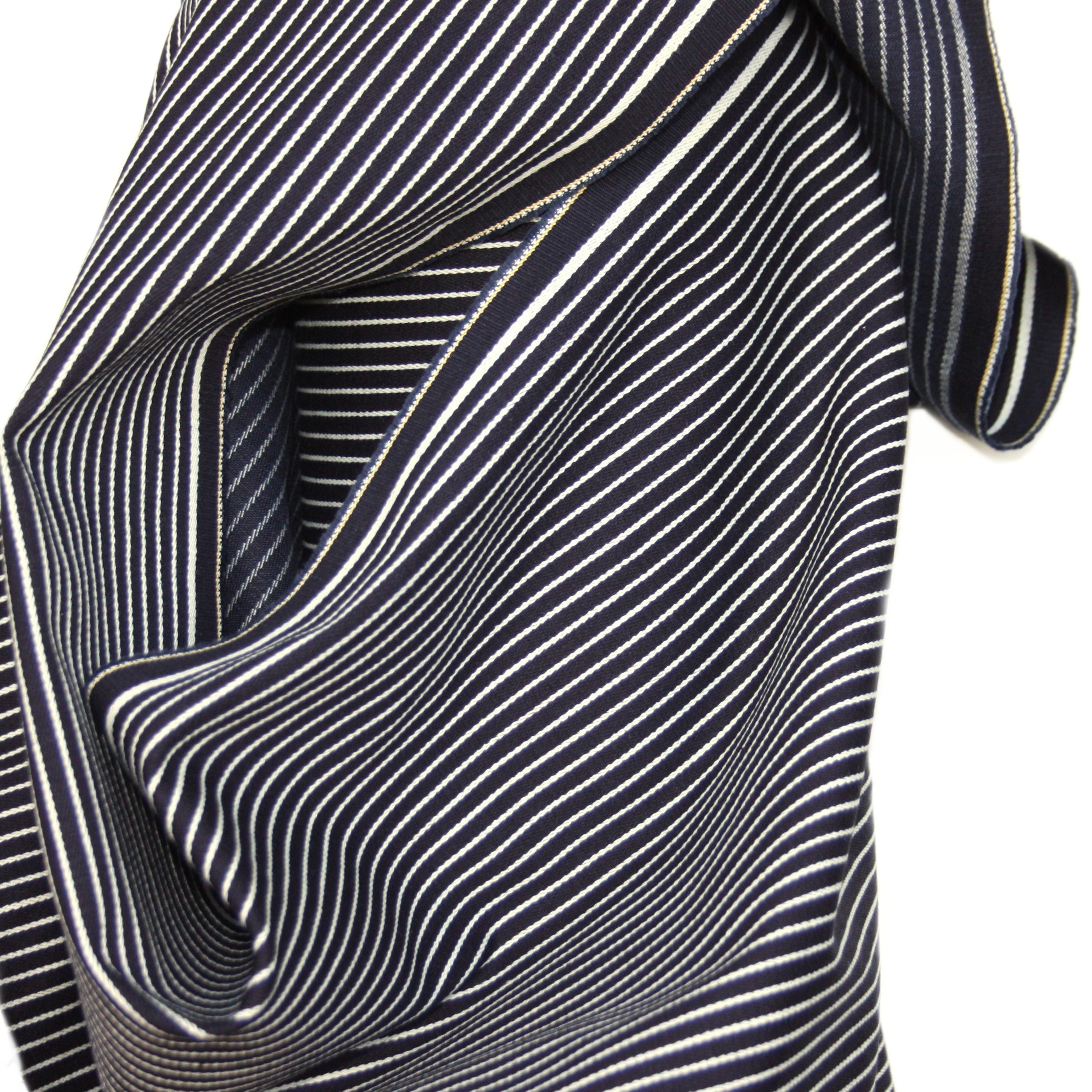 Navy Stretch Stripe Cotton – Ditto Fabrics