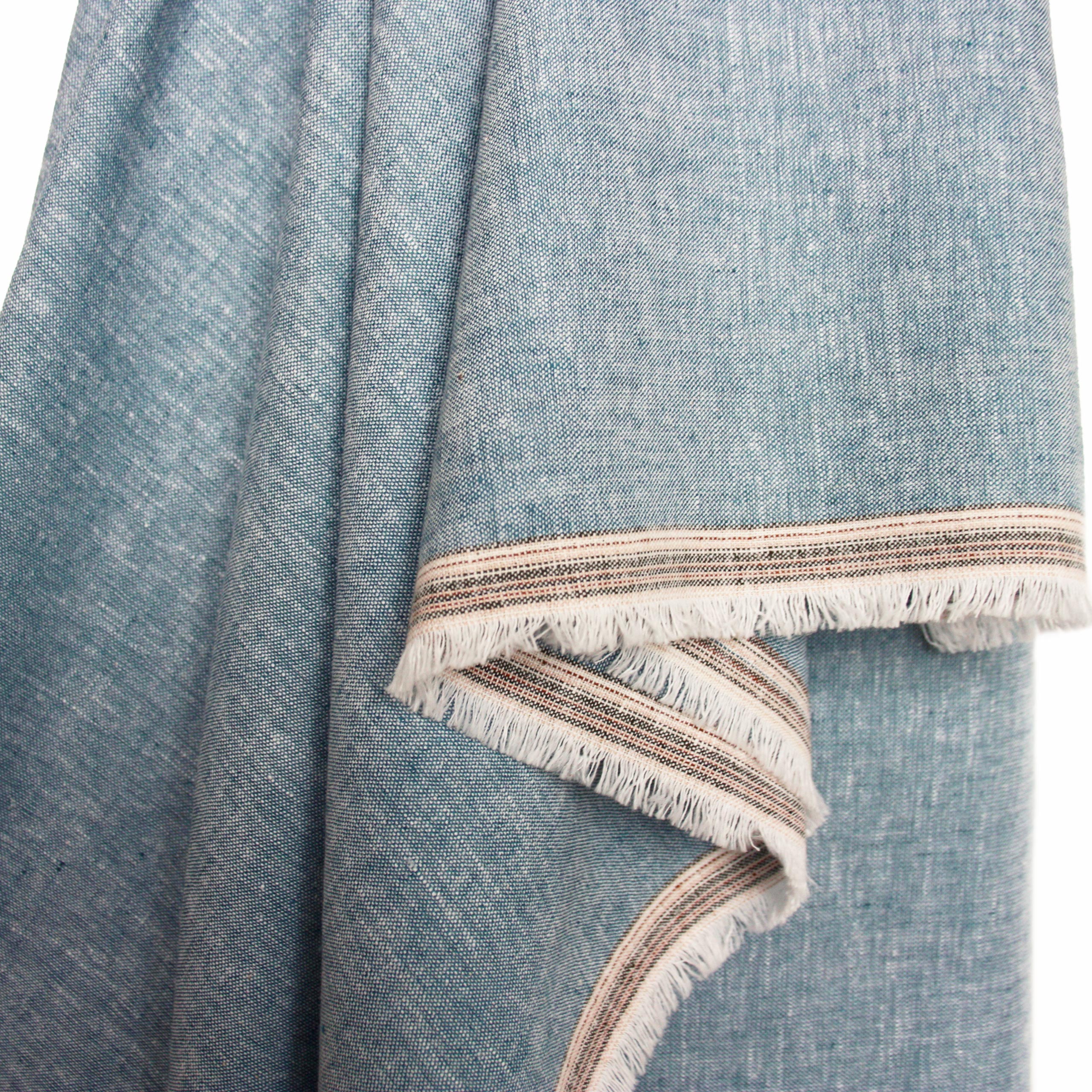 Mid Blue Chambray Linen Blend – Ditto Fabrics