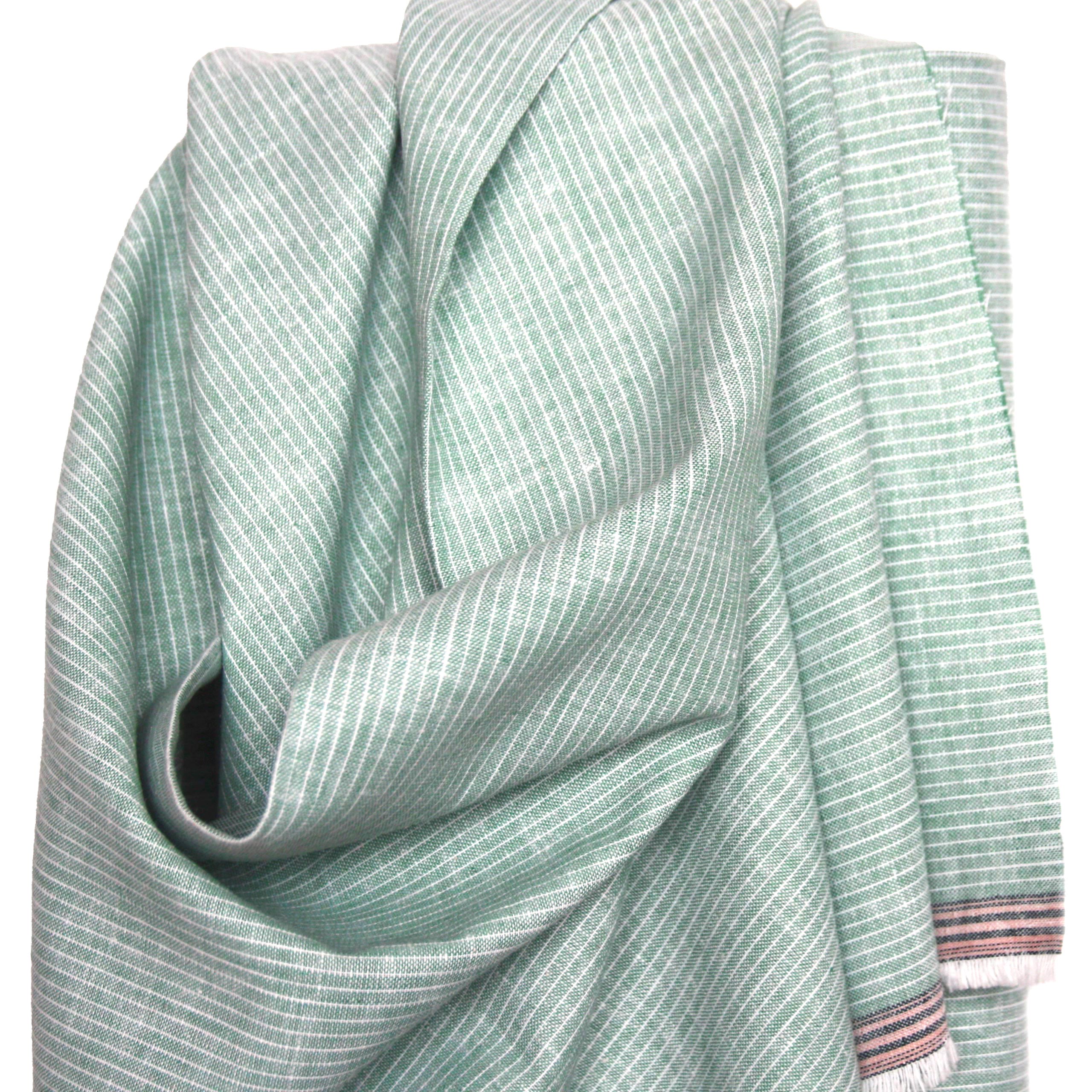 Duck Egg Pinstripe Linen Blend – Ditto Fabrics