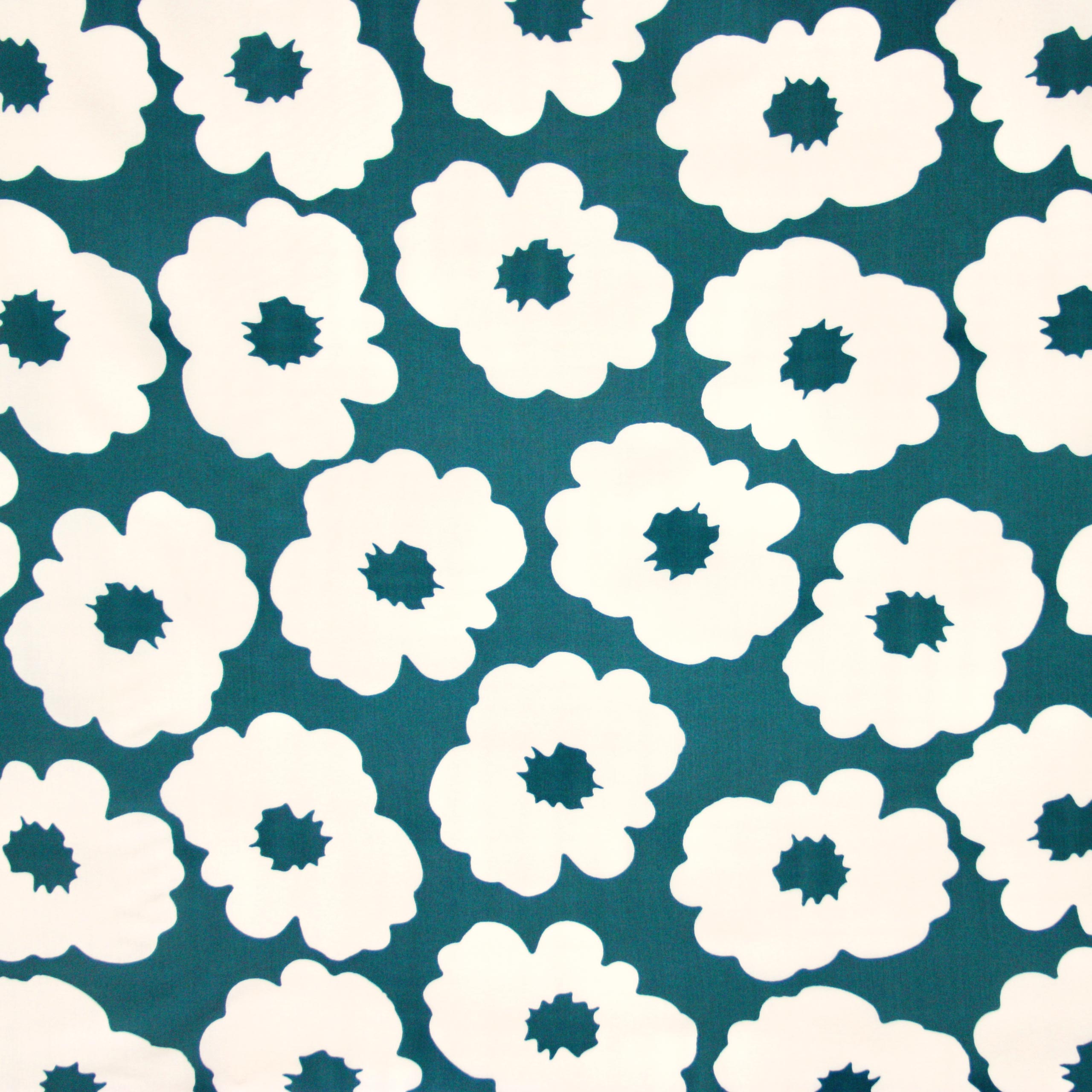 Teal Block Floral – Ditto Fabrics
