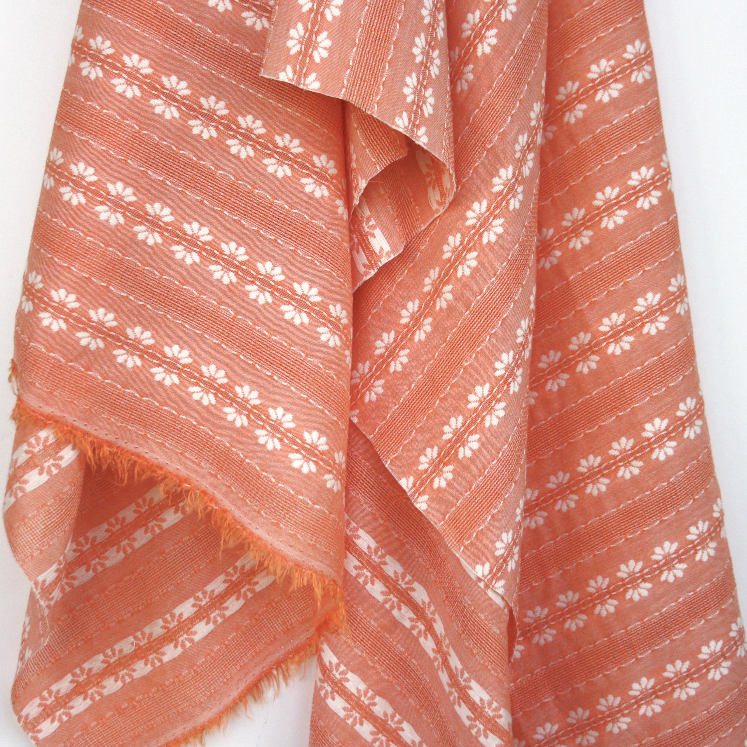 Coral Split Floral Stripe – Ditto Fabrics