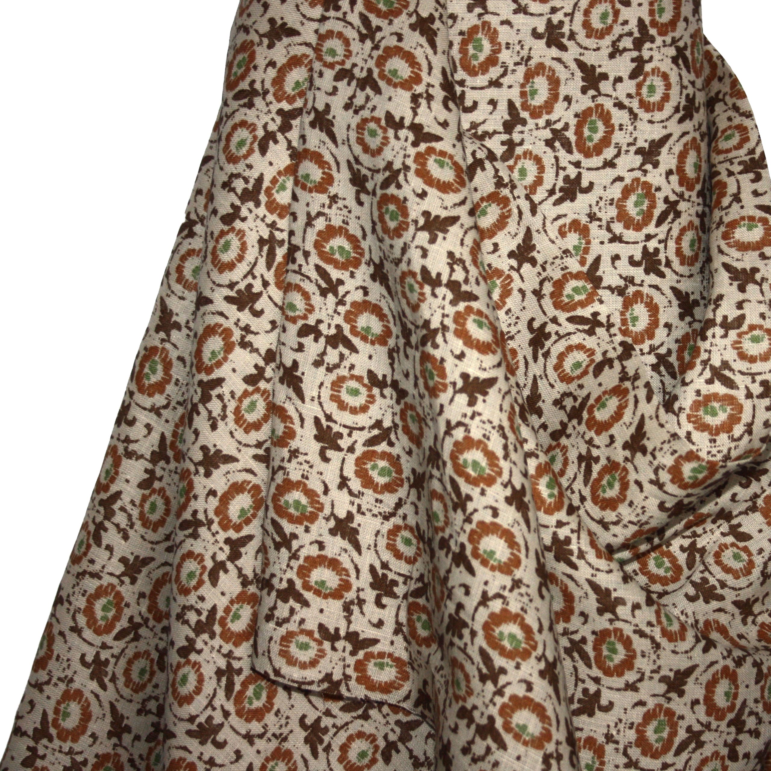 Rust Indian Inspired Floral Linen – Ditto Fabrics