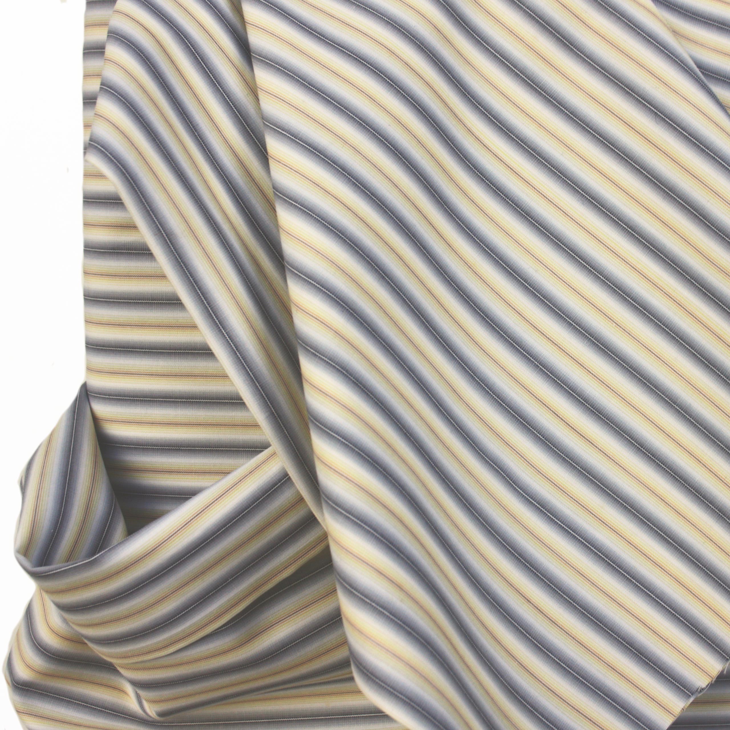 Grey and Yellow Striped Shirting – Ditto Fabrics