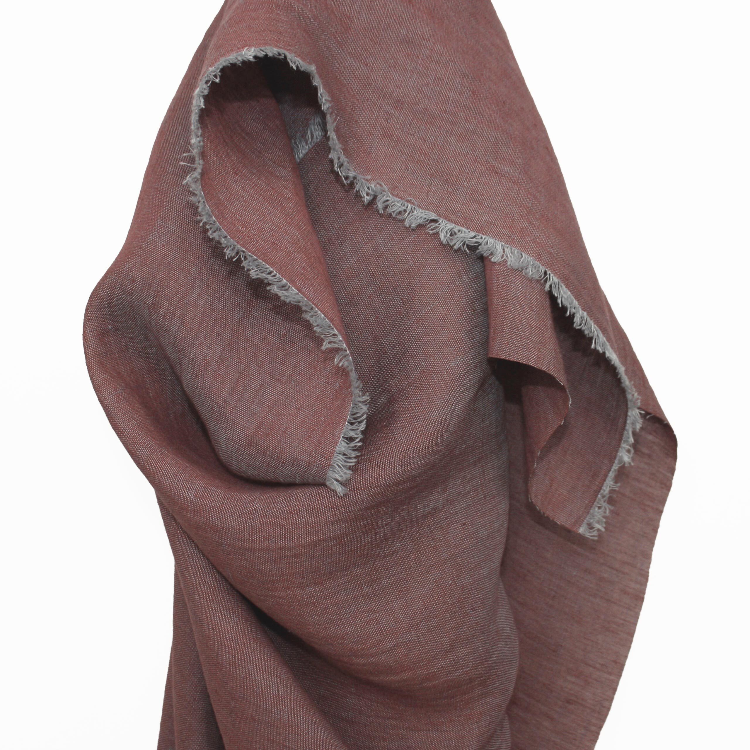 Brick and Mid Grey Shot Linen – Ditto Fabrics