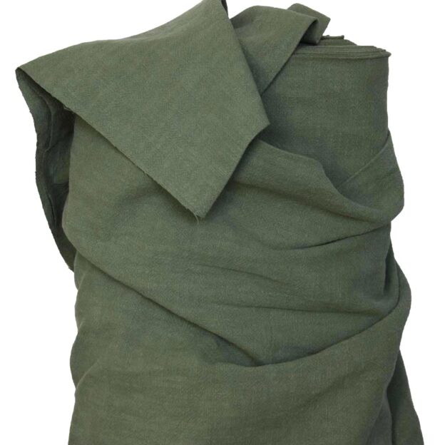 Smokey Green Textured Linen and Cotton – Ditto Fabrics