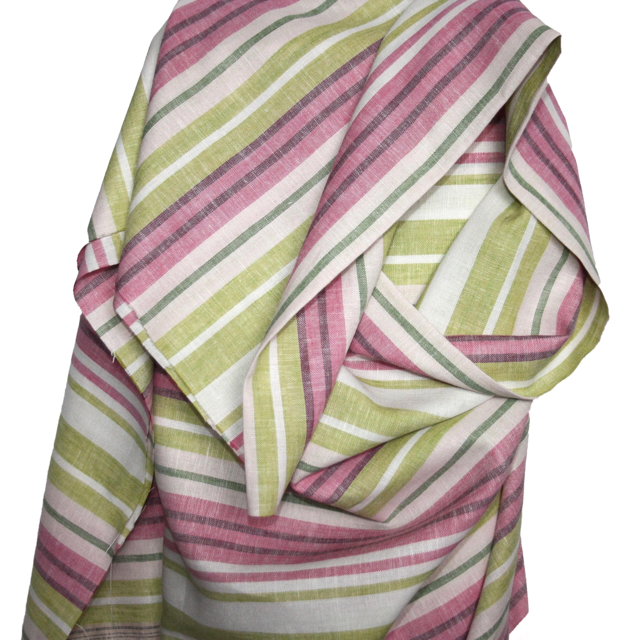 Pink and Apple Multi Stripe – Ditto Fabrics