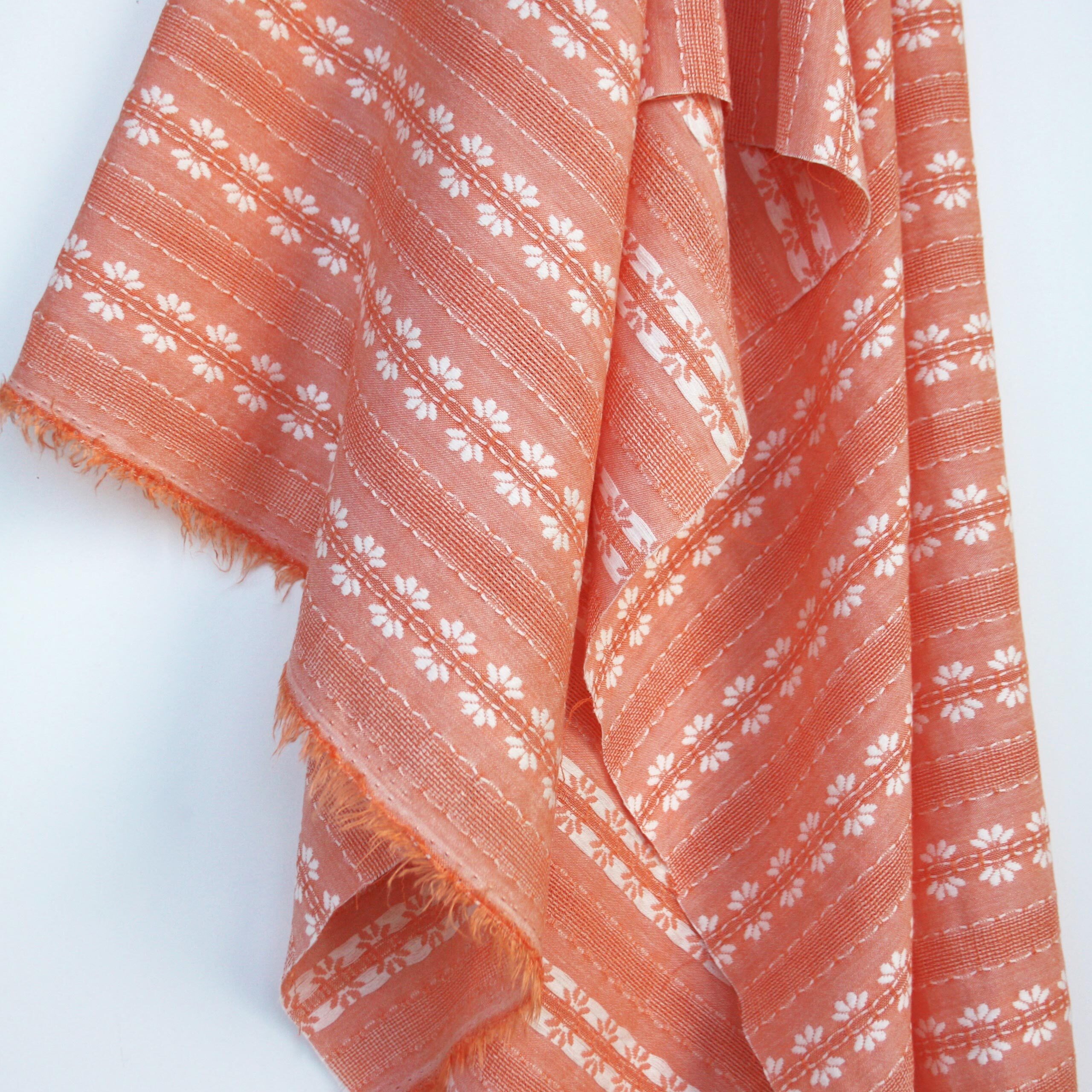 Coral Split Floral Stripe – Ditto Fabrics