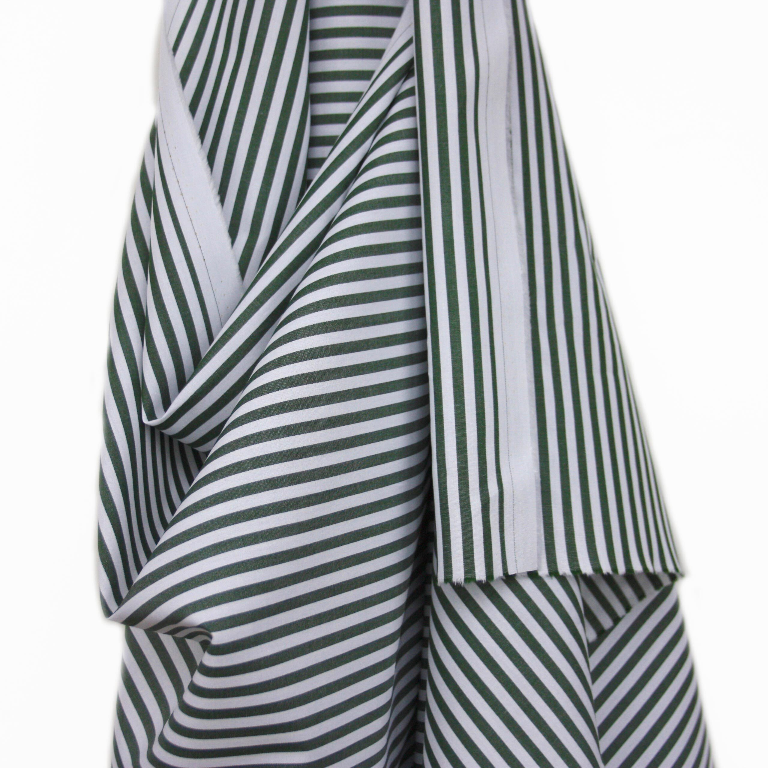 Leaf Green Striped Shirting – Ditto Fabrics