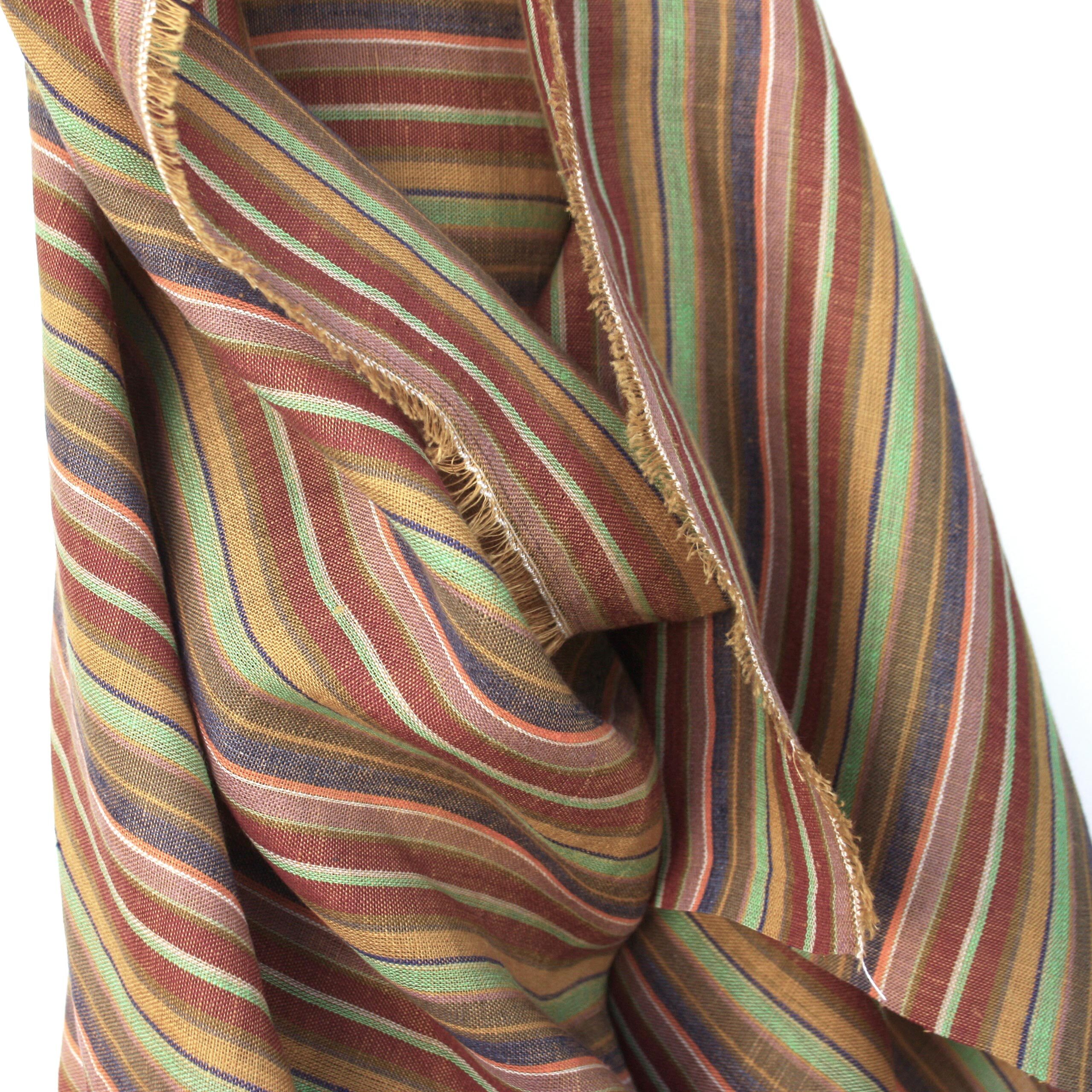 Multi Coloured Striped Linen – Ditto Fabrics