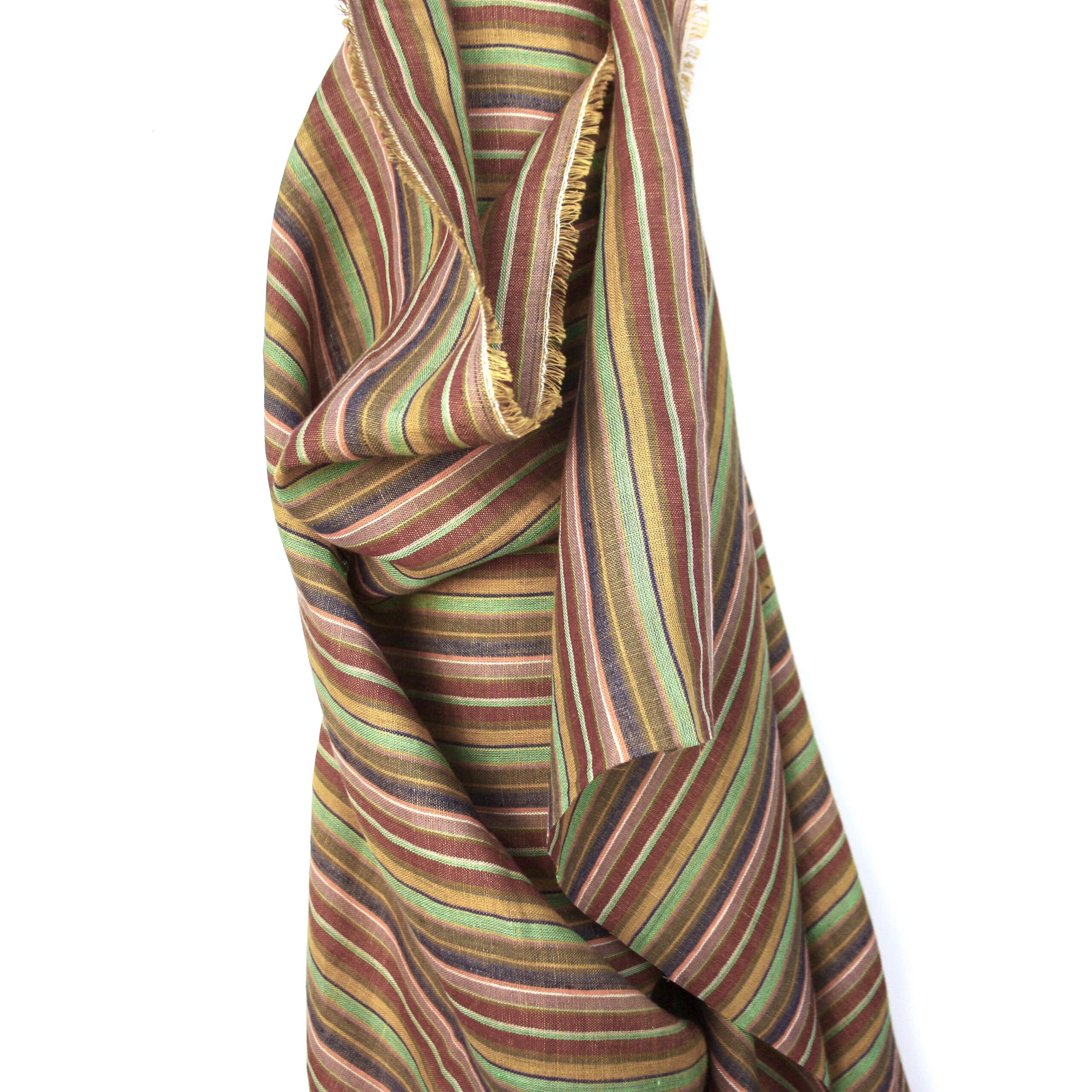 Multi Coloured Striped Linen – Ditto Fabrics