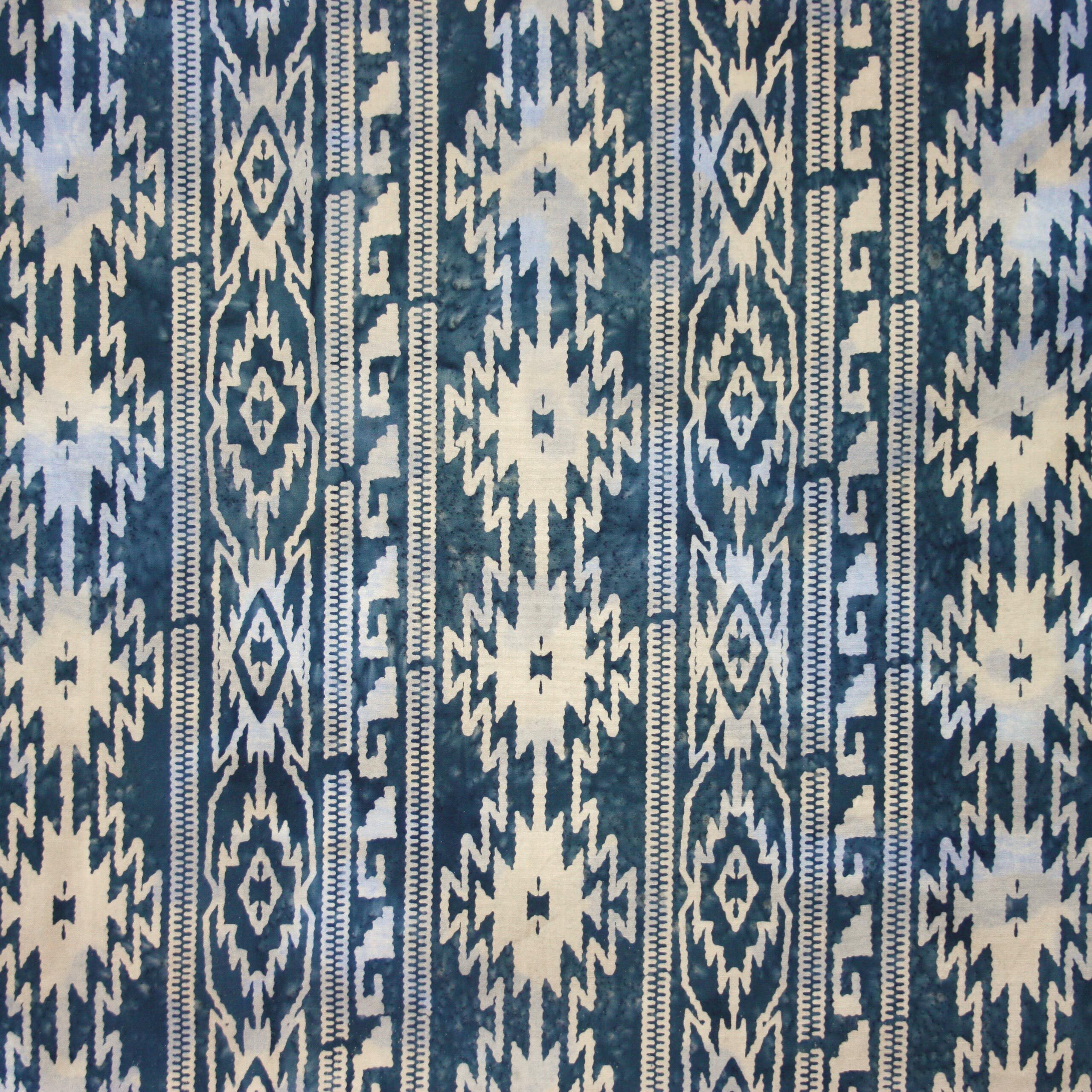 Blue Aztec Batik – Ditto Fabrics