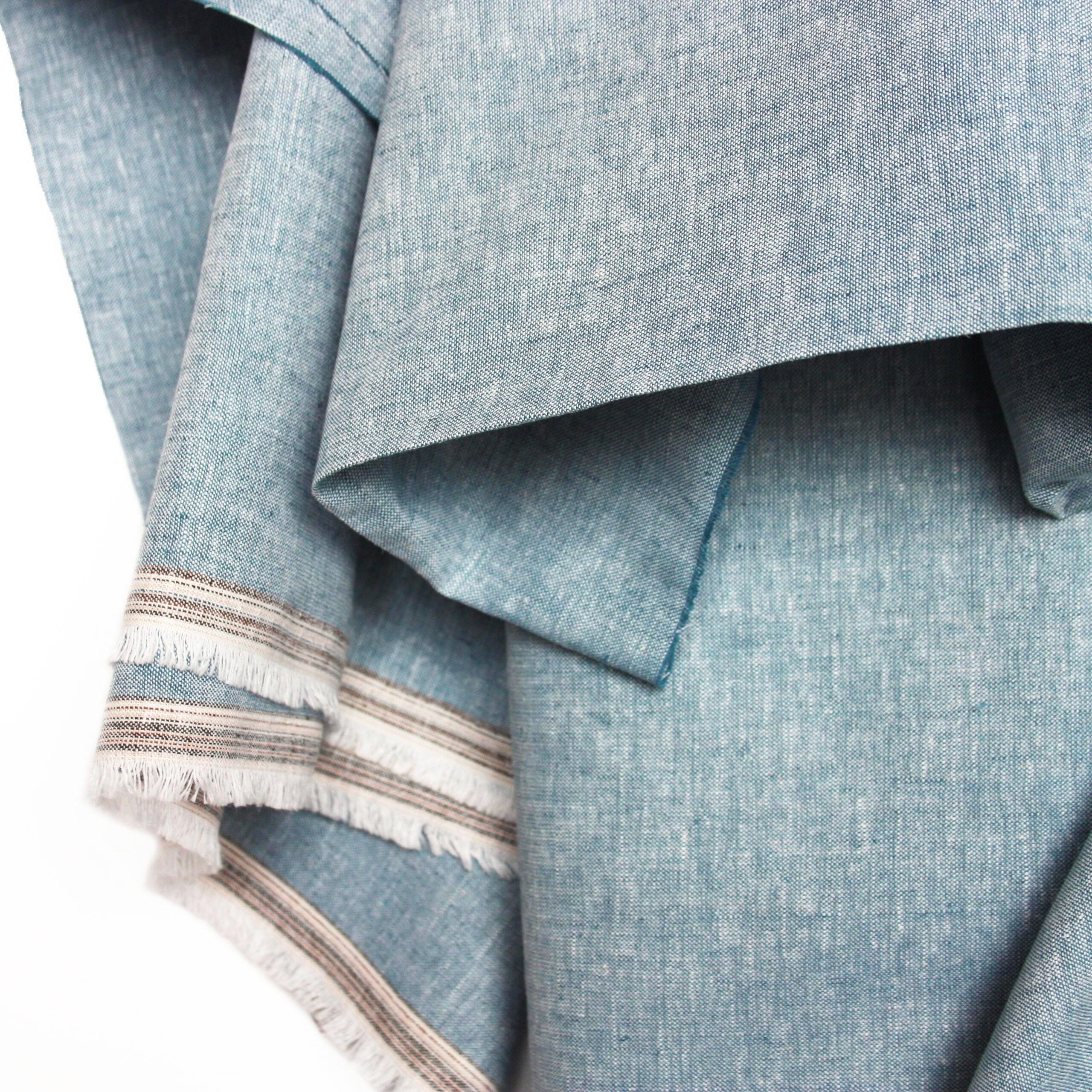 Mid Blue Chambray Linen Blend – Ditto Fabrics