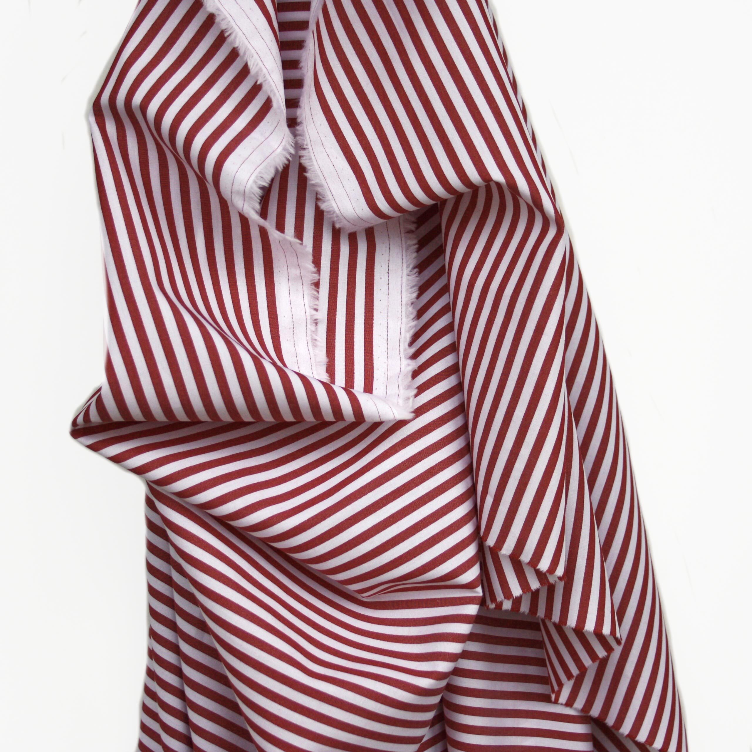 Red and White Striped Shirting – Ditto Fabrics