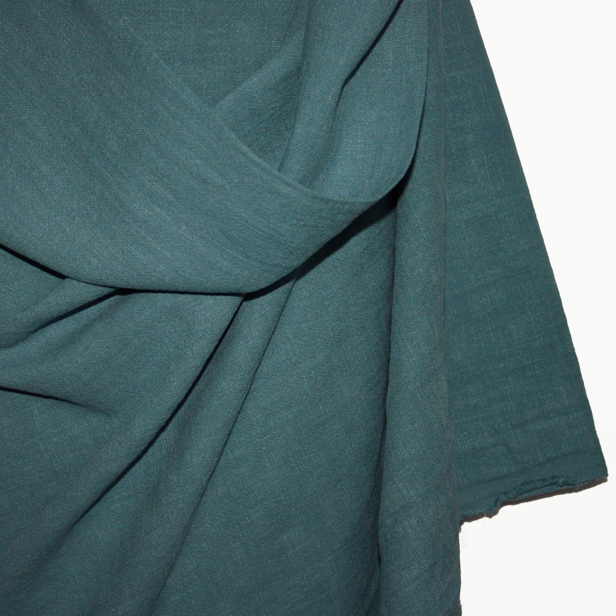 Dusky Blue Stonewashed Linen and Cotton – Ditto Fabrics