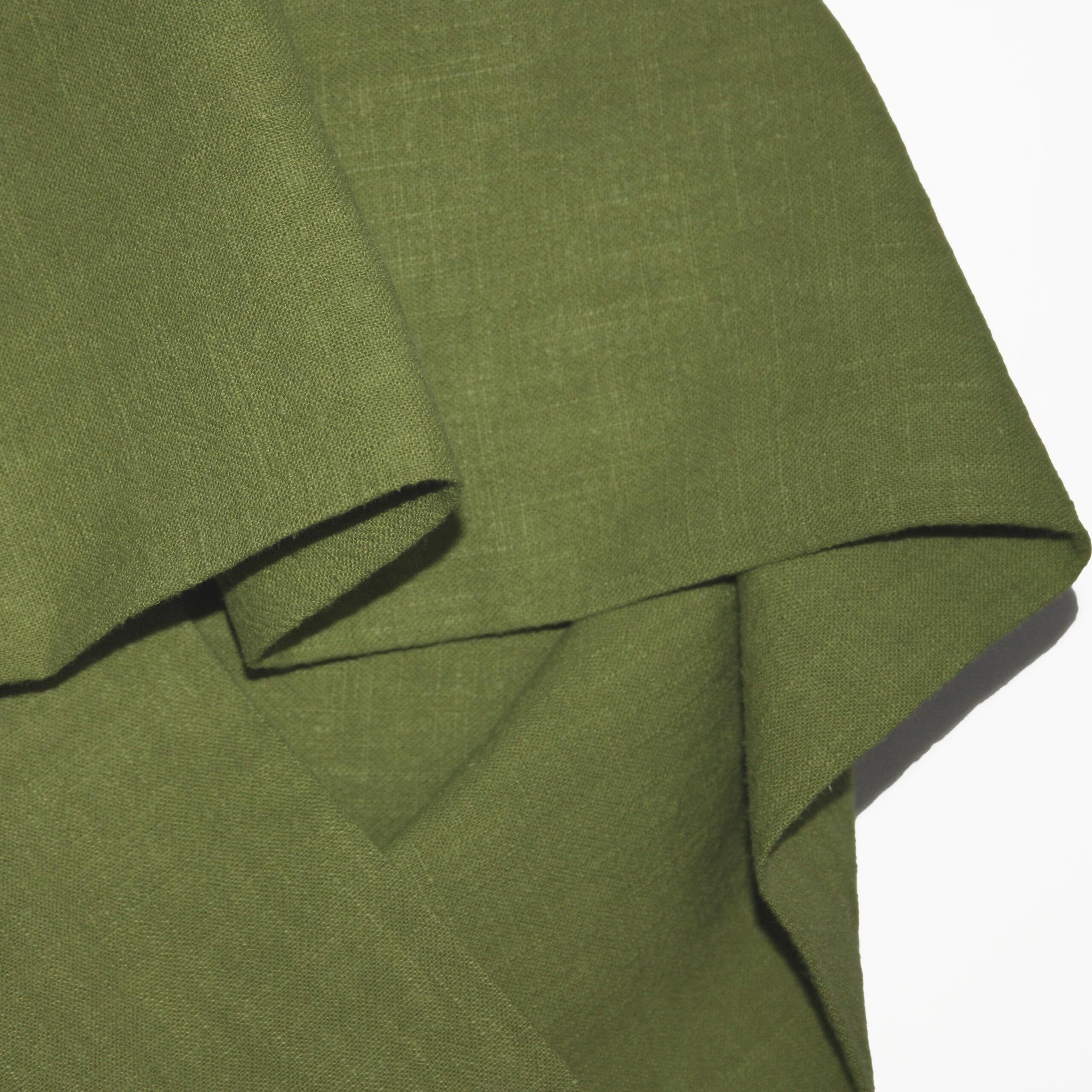 Lush Green Stonewashed Linen and Cotton – Ditto Fabrics