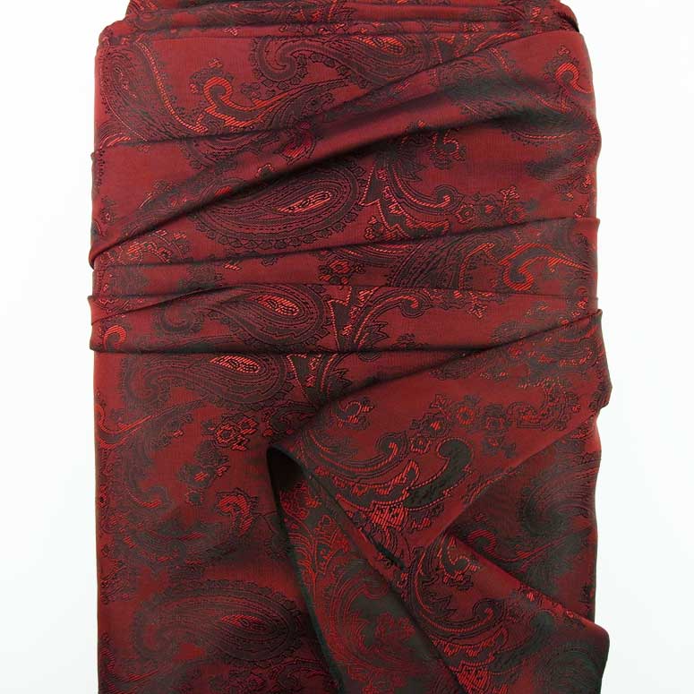 Opulent Red Paisley Lining – Ditto Fabrics