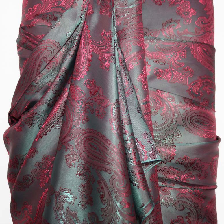 Pink & Turquoise Paisley Lining – Ditto Fabrics