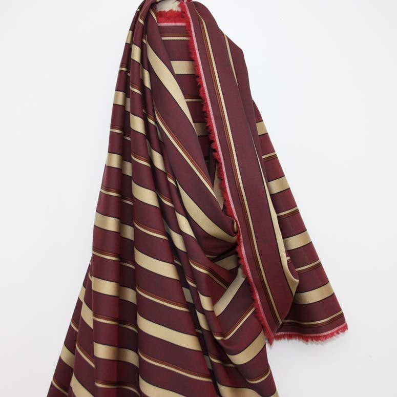 Burgundy & Putty Stripe – Ditto Fabrics