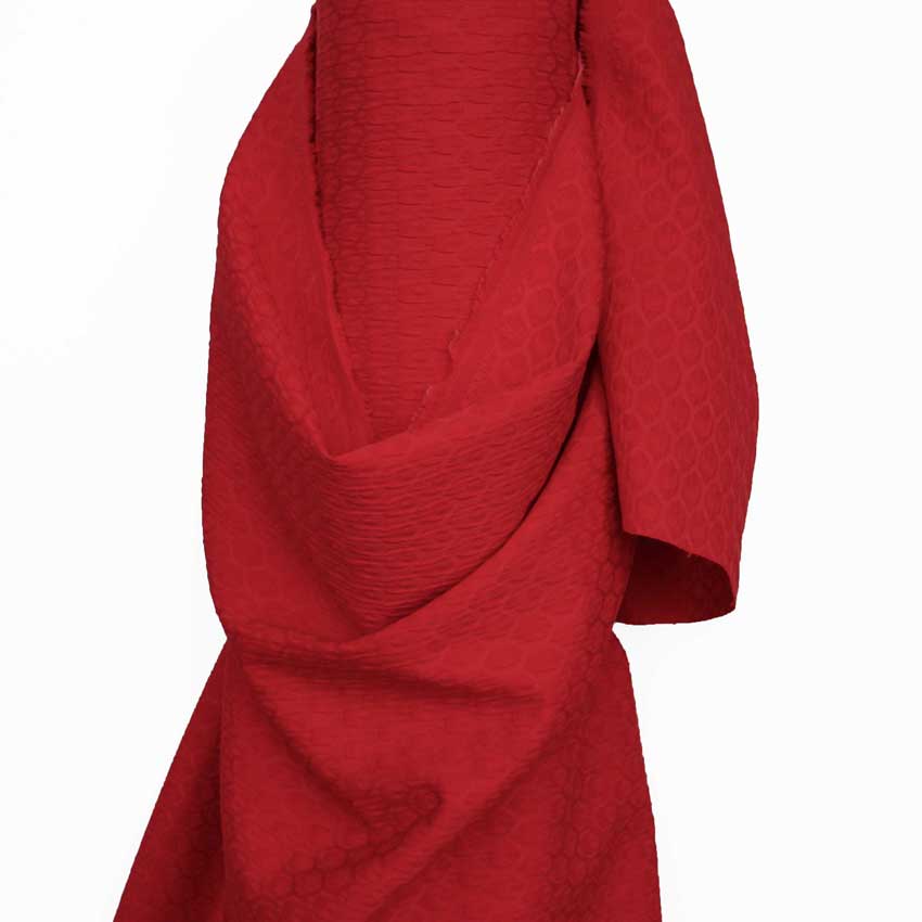 Red Cloque Effect – Ditto Fabrics