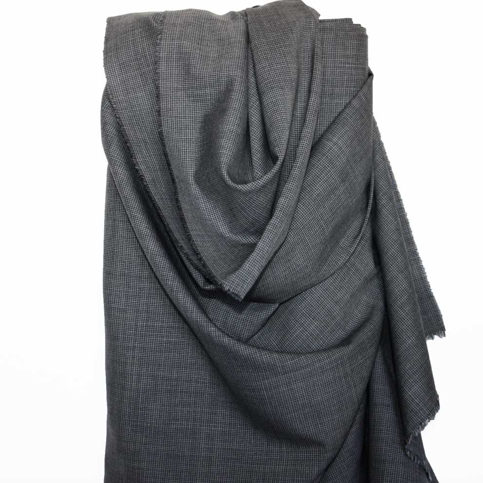Grey and Dark Charcoal Ditsy Check Wool – Ditto Fabrics