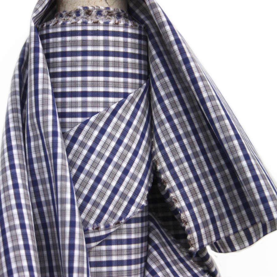 Blue & Grey Shirting Check – Ditto Fabrics