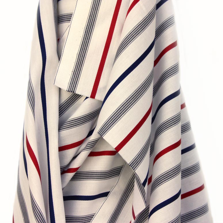 Navy & Red Striped Shirting Cotton – Ditto Fabrics
