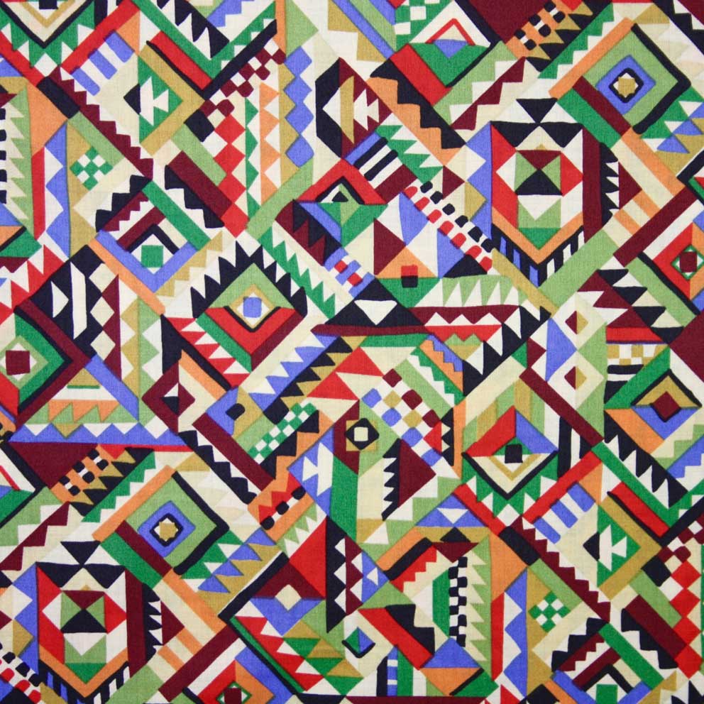 Green Geometric Cotton – Ditto Fabrics